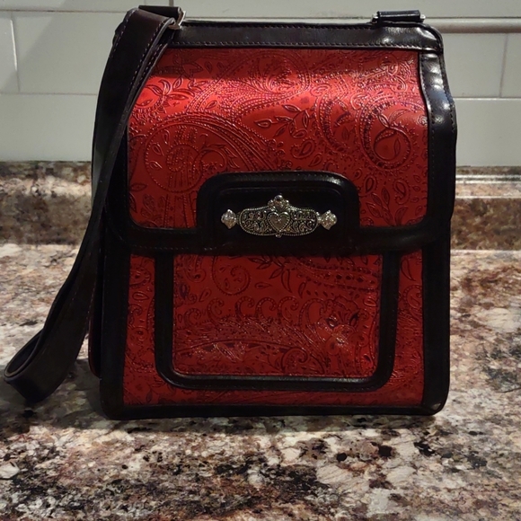 M.C. | Bags | Mc Tooled Vegan Leather Shoulder Bag | Poshmark